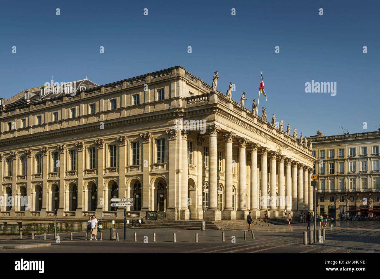 Building of the Bordeaux Opera House on a sunny summer day with blue ...
