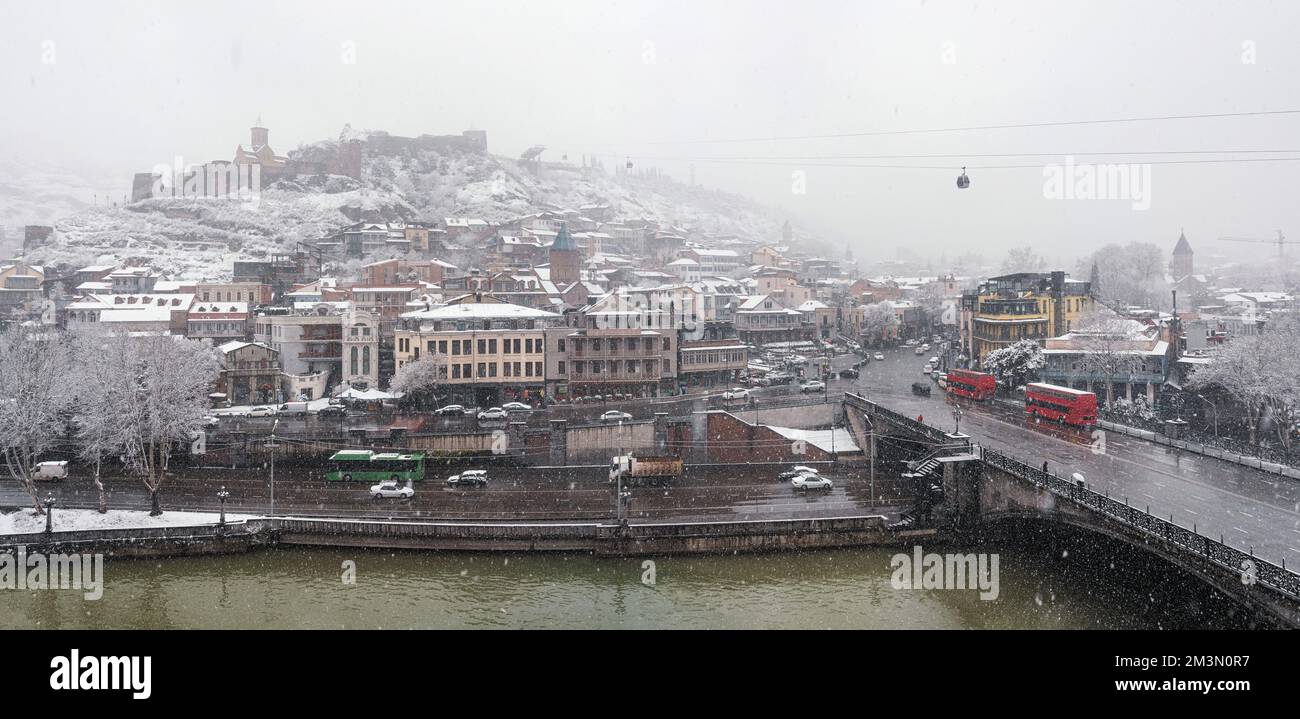 Snowy Tbilisi in winter, Georgia Stock Photo - Alamy