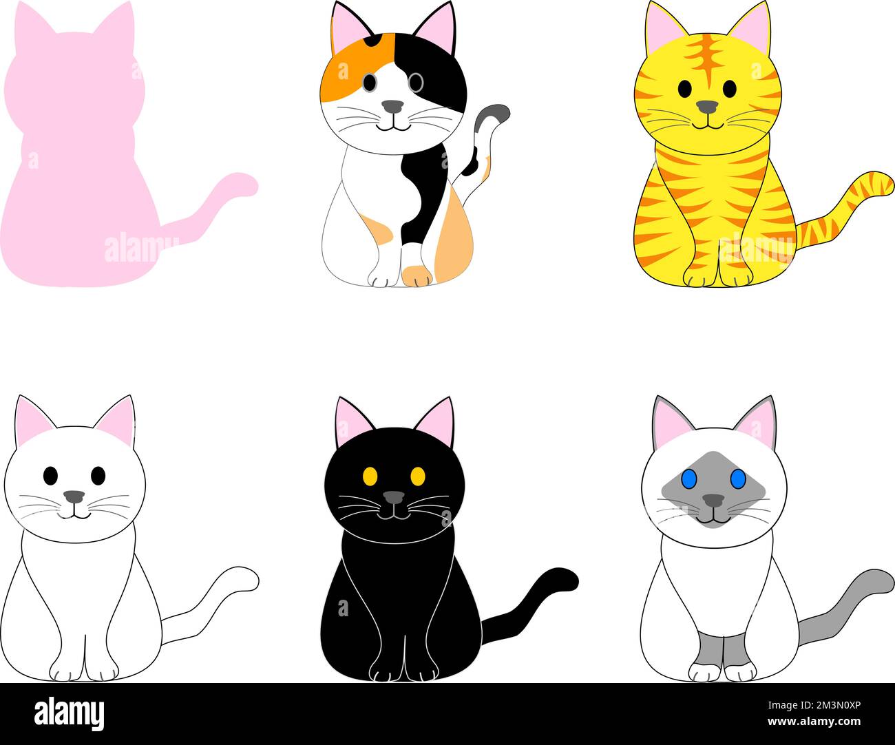 A set of cats with white background Stock Photo - Alamy