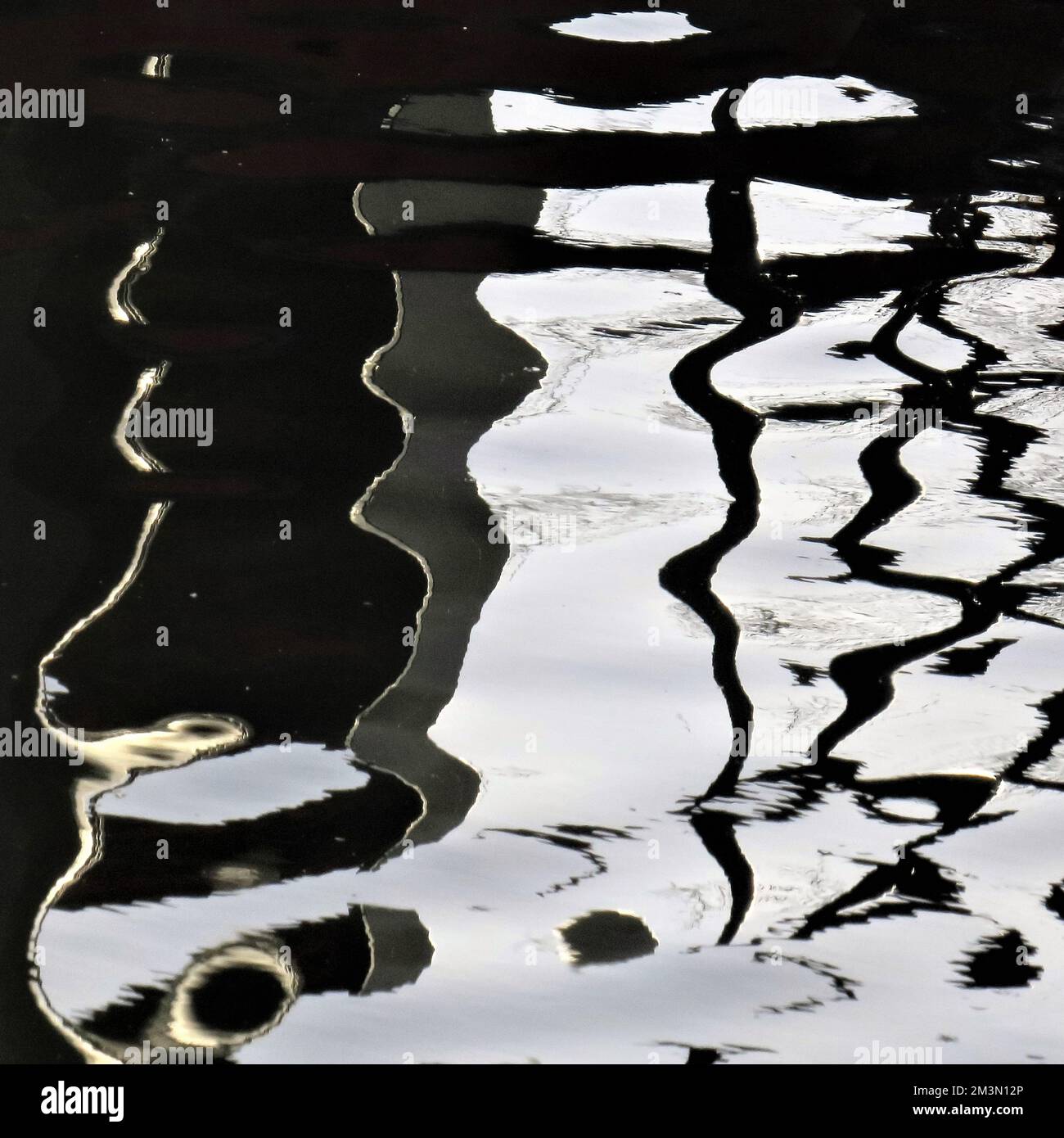 Abstract photograph, a play on light showing reflected pattern, line ...