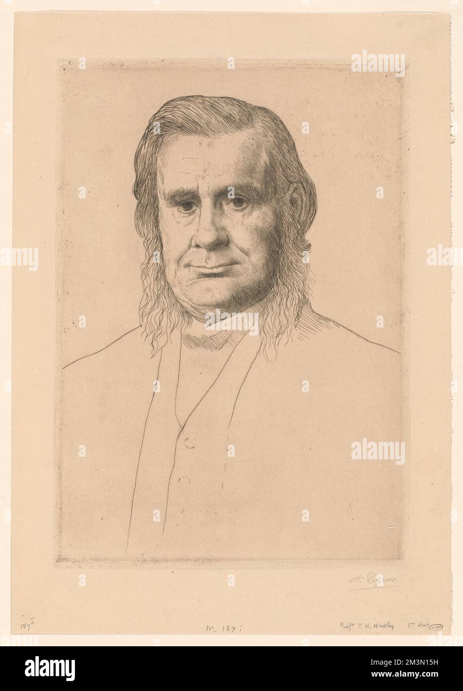Portrait de Professeur Huxley (1st plate) , Biologists, Huxley, Thomas ...