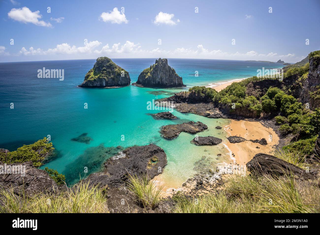 The view of Two Brothers Rock. Fernando de Noronha, Pernambuco, Brazil ...