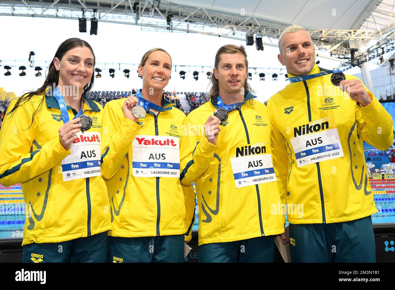 Melbourne, Australia. 16th Dec, 2022. Meg Harris, Emma McKeon, Matthew ...
