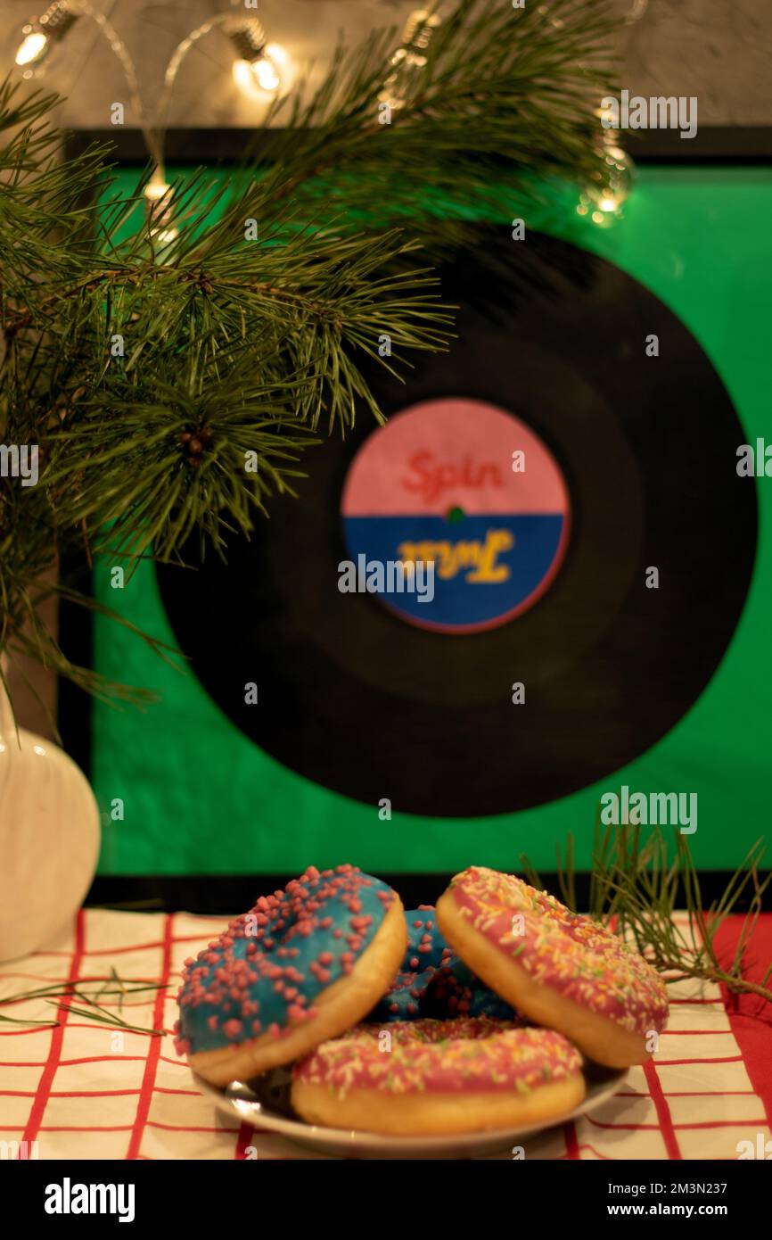 photo of many doughnuts on a plate Stock Photo - Alamy