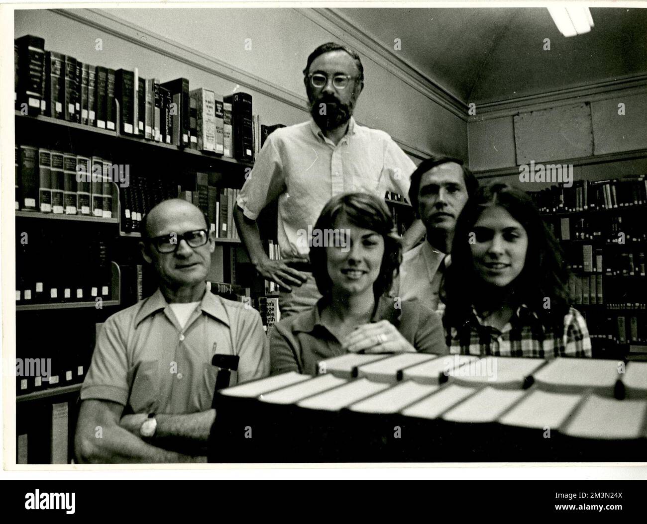 Portrait of library staff , Librarians, Massachusetts Normal Art School ...