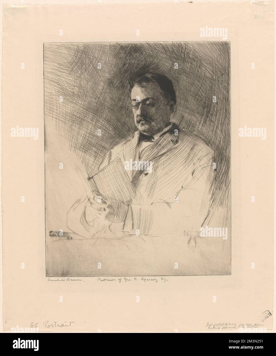 Portrait of George R. Agassiz , Reading, Books, Agassiz, George R ...