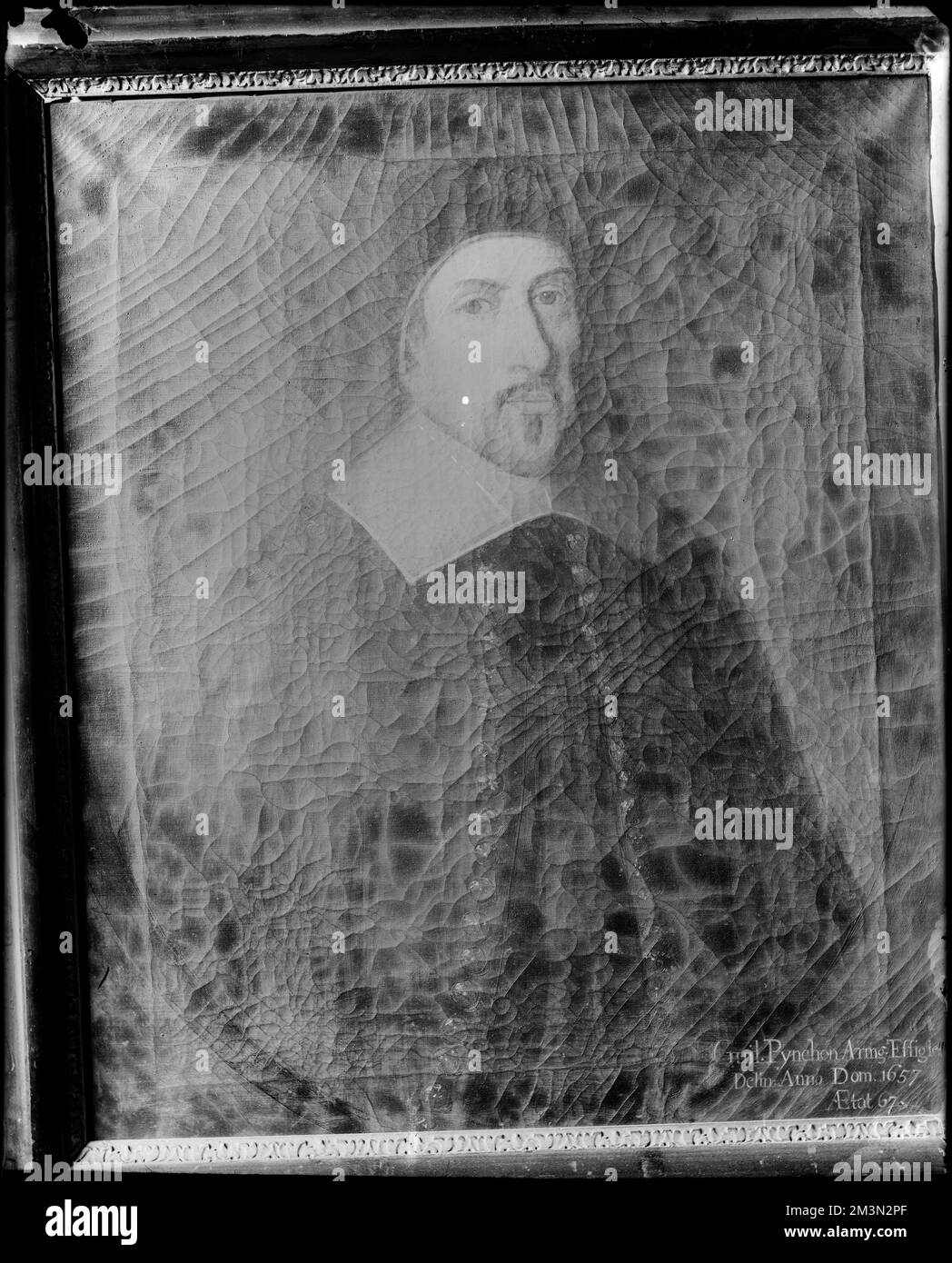 Portrait, William Pynchon from painting made in 1657 at the Essex ...