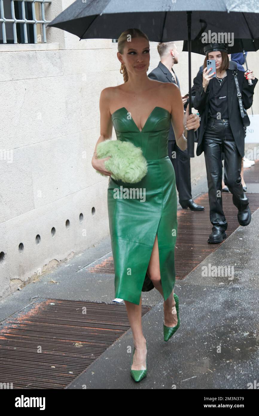 MILAN, ITALY - SEPTEMBER 24, 2022: Leonie Hanne before Ermanno Scervino ...