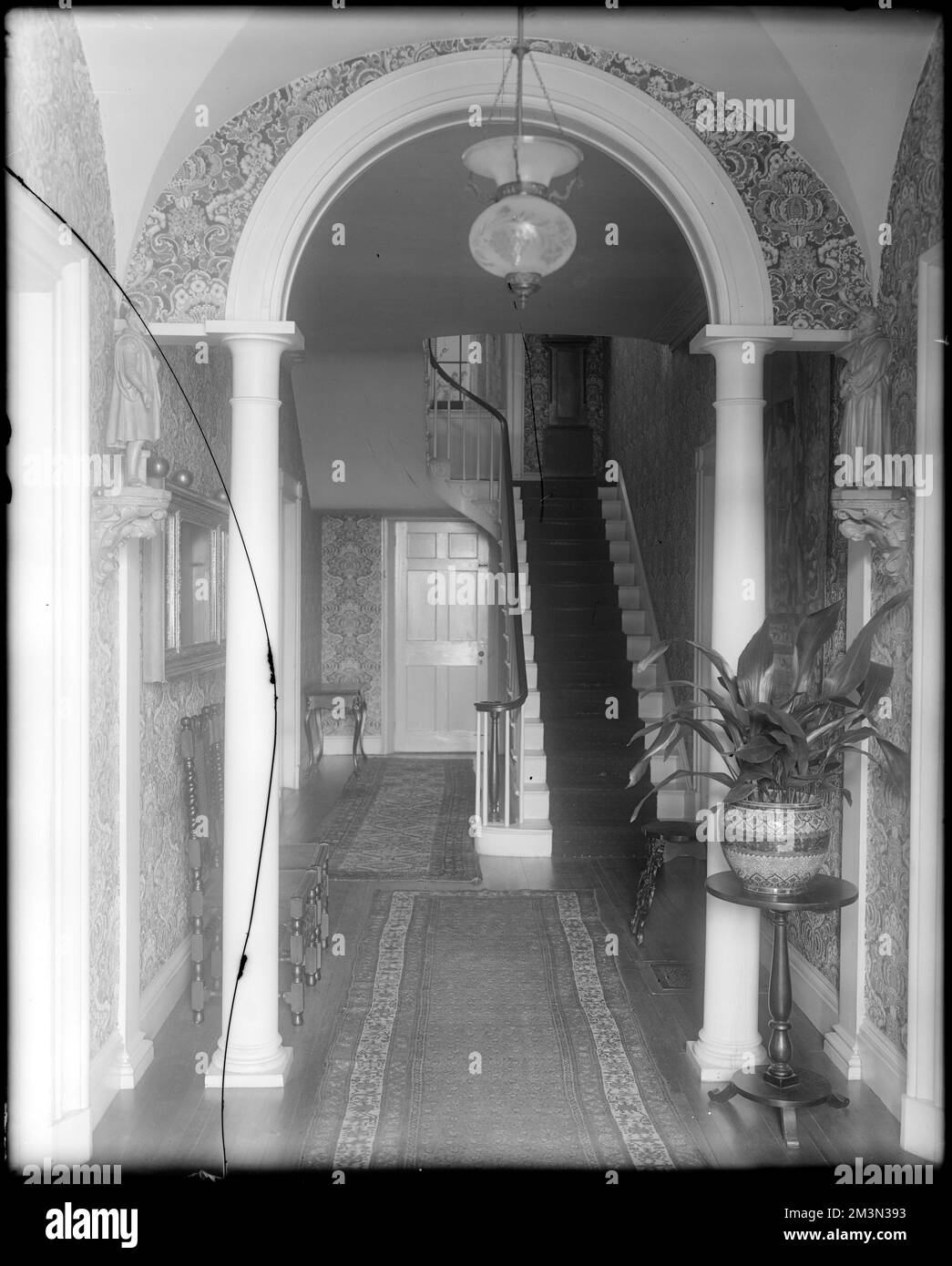 Portsmouth, New Hampshire, 180 Middle Street, interior detail, stairway ...