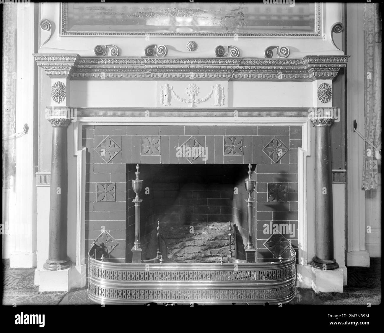Portsmouth, New Hampshire, 401 State Street, interior detail, mantel ...