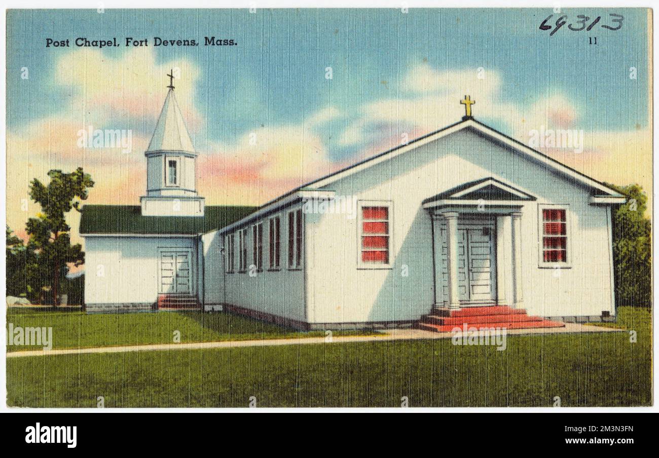 Post Chapel, Fort Devens, Mass. , Chapels, Military facilities, Tichnor ...
