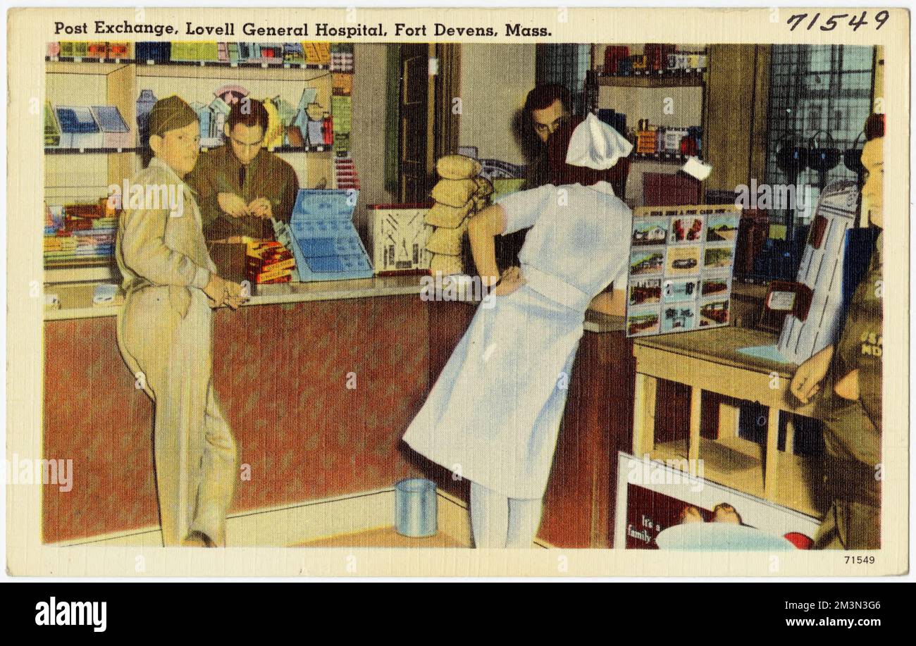 Post Exchange, Lovell General Hospital, Fort Devens, Mass. , Interiors ...