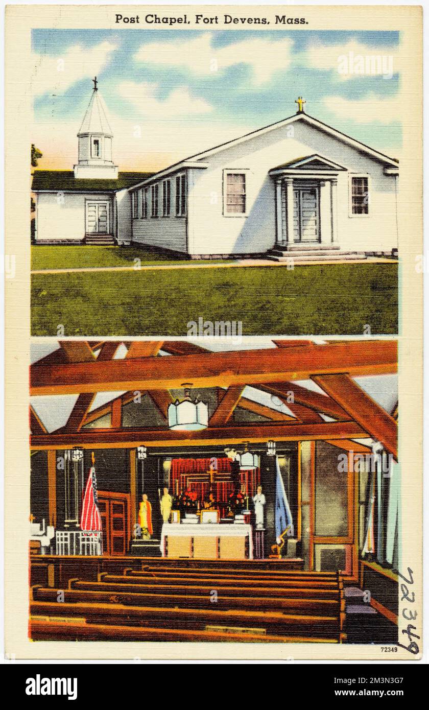 Post Chapel, Fort Devens, Mass. , Chapels, Military facilities, Tichnor ...