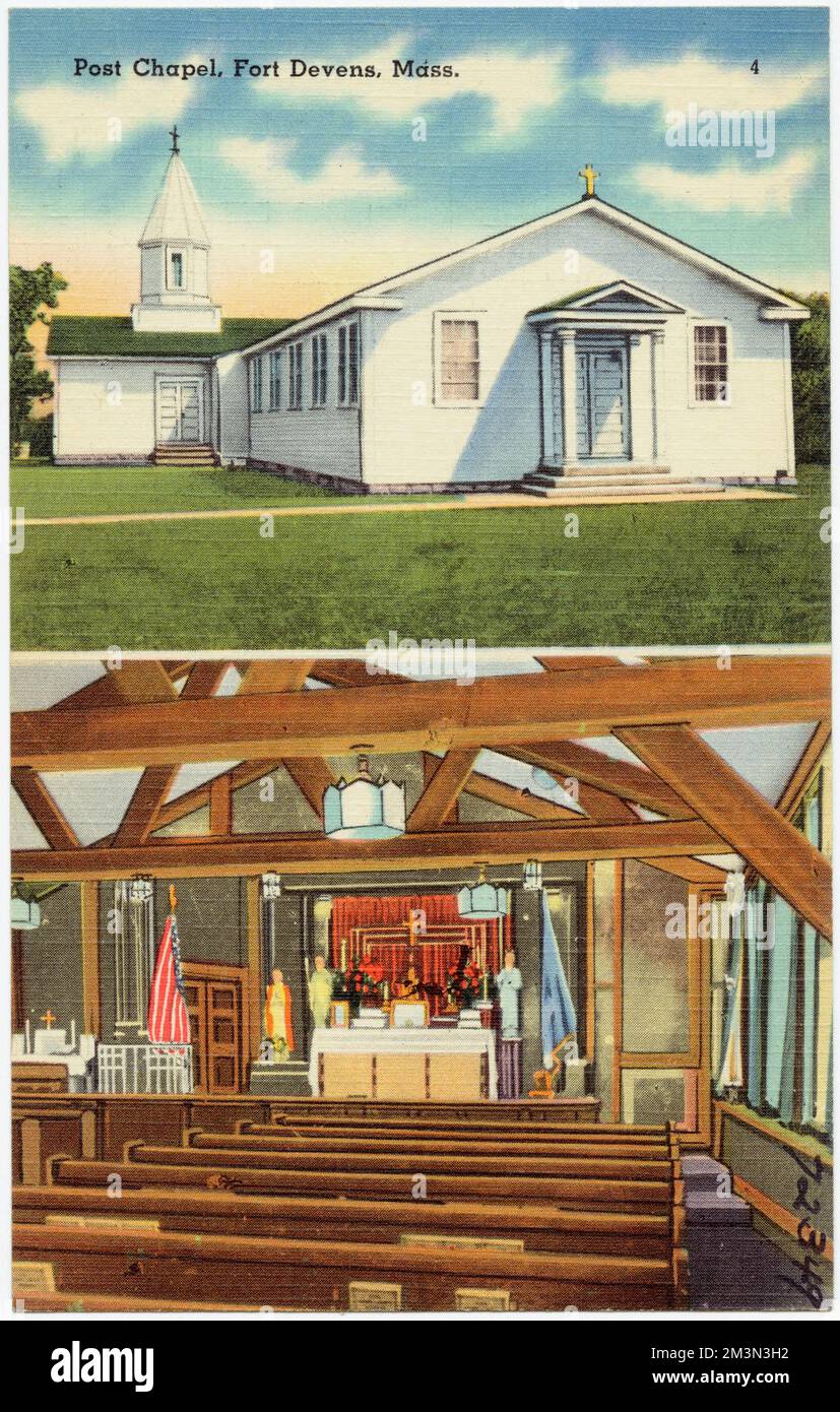Post Chapel, Fort Devens, Mass. , Chapels, Military facilities, Tichnor ...