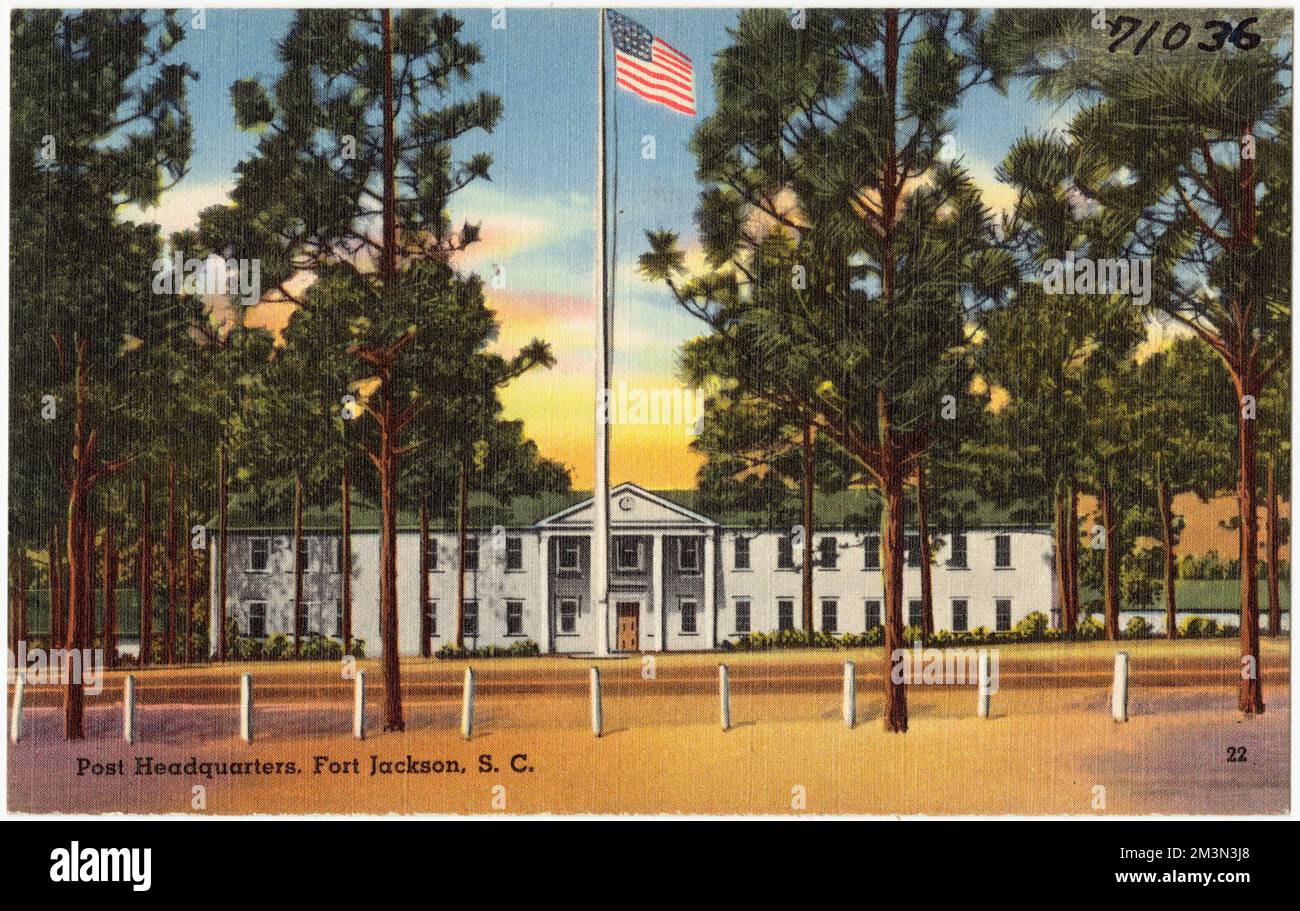 Post Headquarters, Fort Jackson, S. C. , Military facilities, Tichnor ...