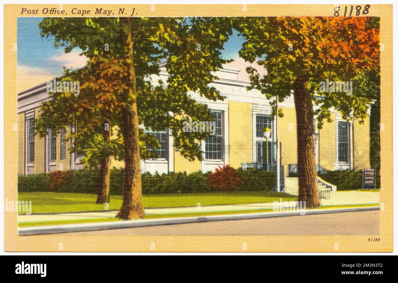 Post Office, Cape May, N. J. , Post offices, Tichnor Brothers ...