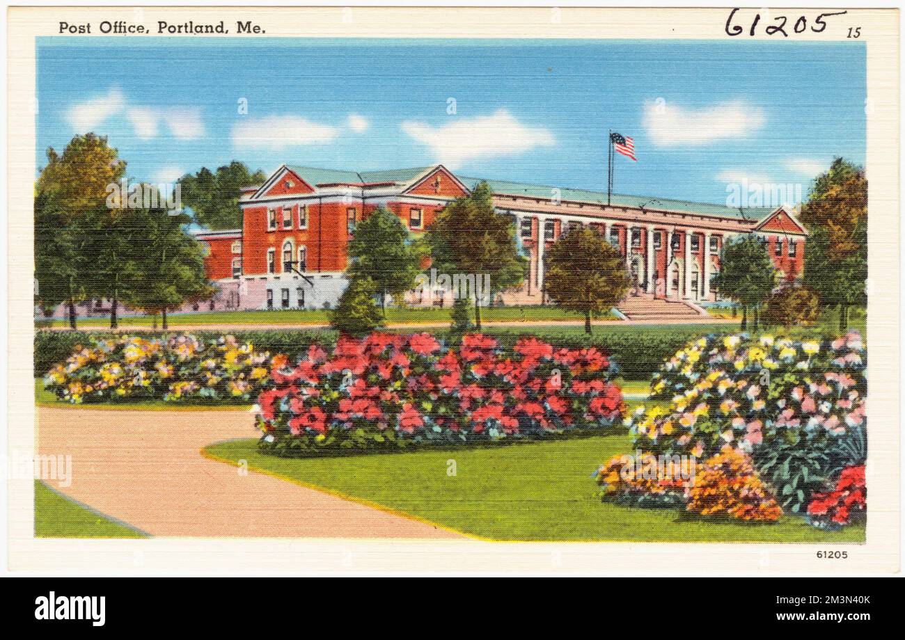 Post Office, Portland, Me. , Post offices, Tichnor Brothers Collection ...