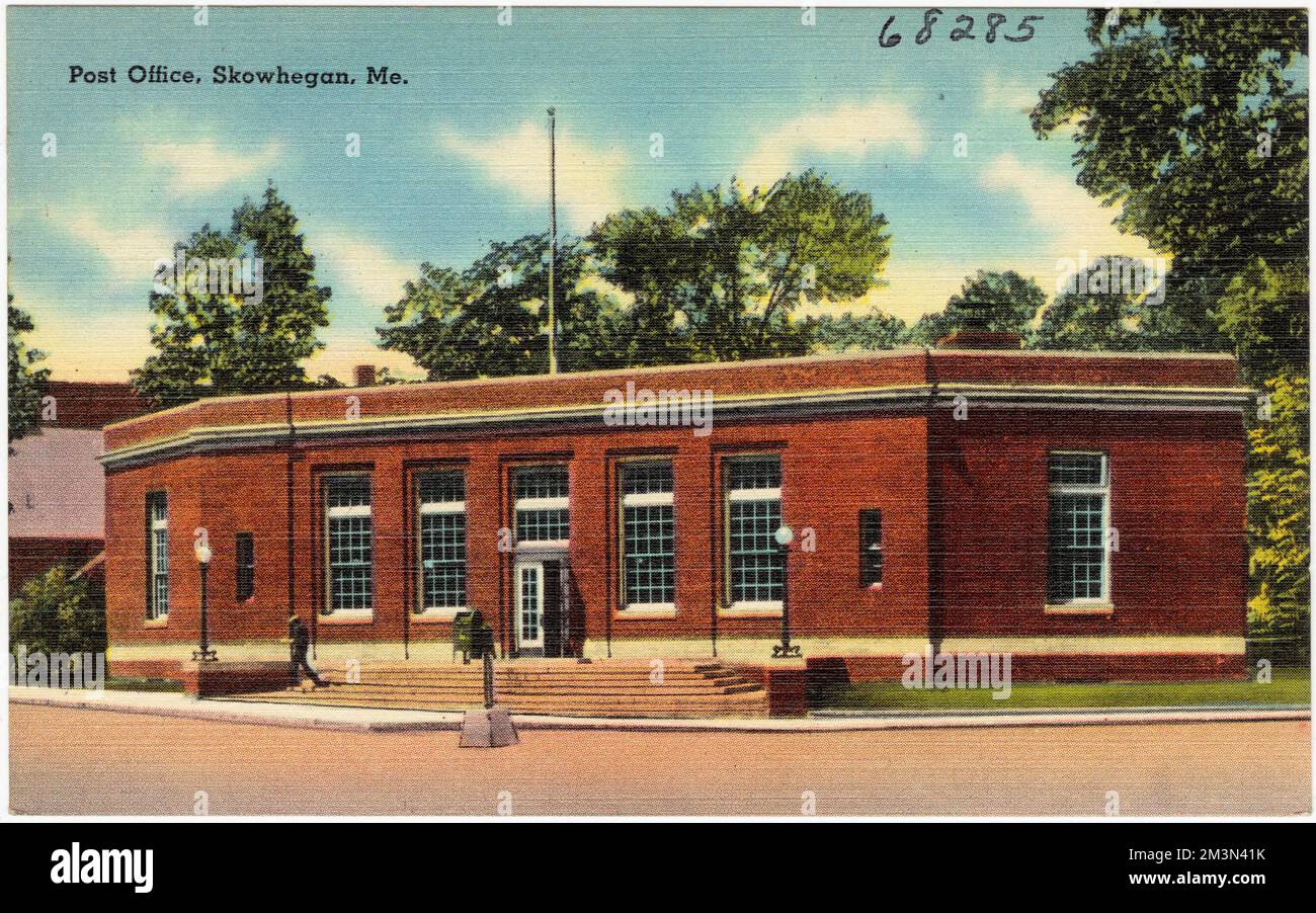 Post Office, Skowhegan, Me. , Post offices, Tichnor Brothers Collection ...