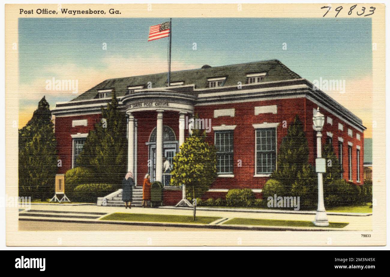 Post Office, Waynesboro, Ga. , Post offices, Tichnor Brothers ...