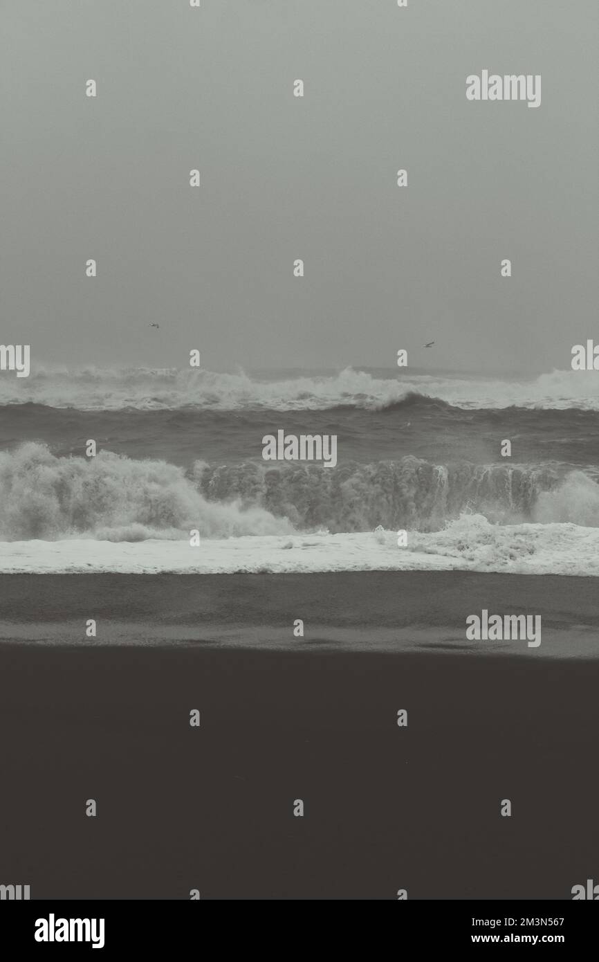 Storm on sea monochrome landscape photo Stock Photo - Alamy