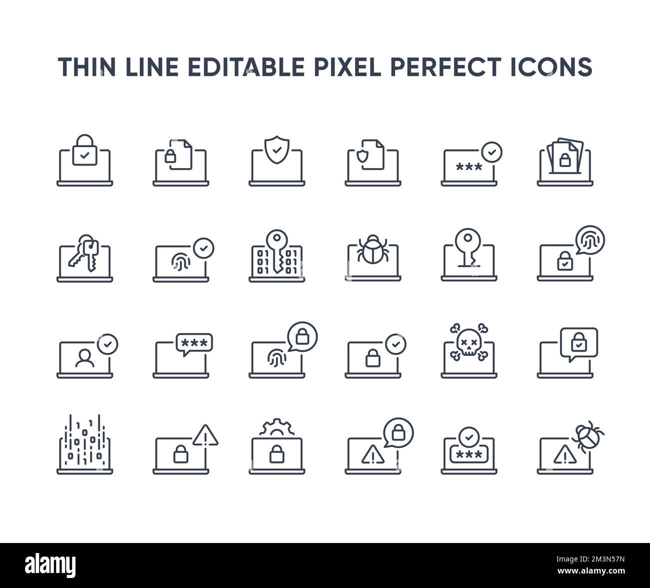 Laptop lock vector icons Stock Vector Images - Alamy