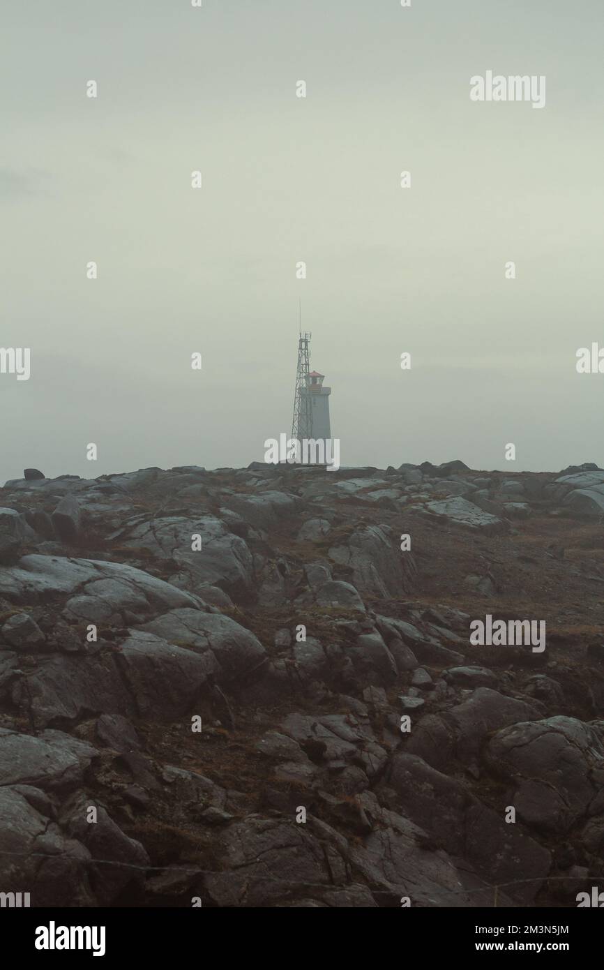 Stokksnes beach lighthouse landscape photo Stock Photo - Alamy