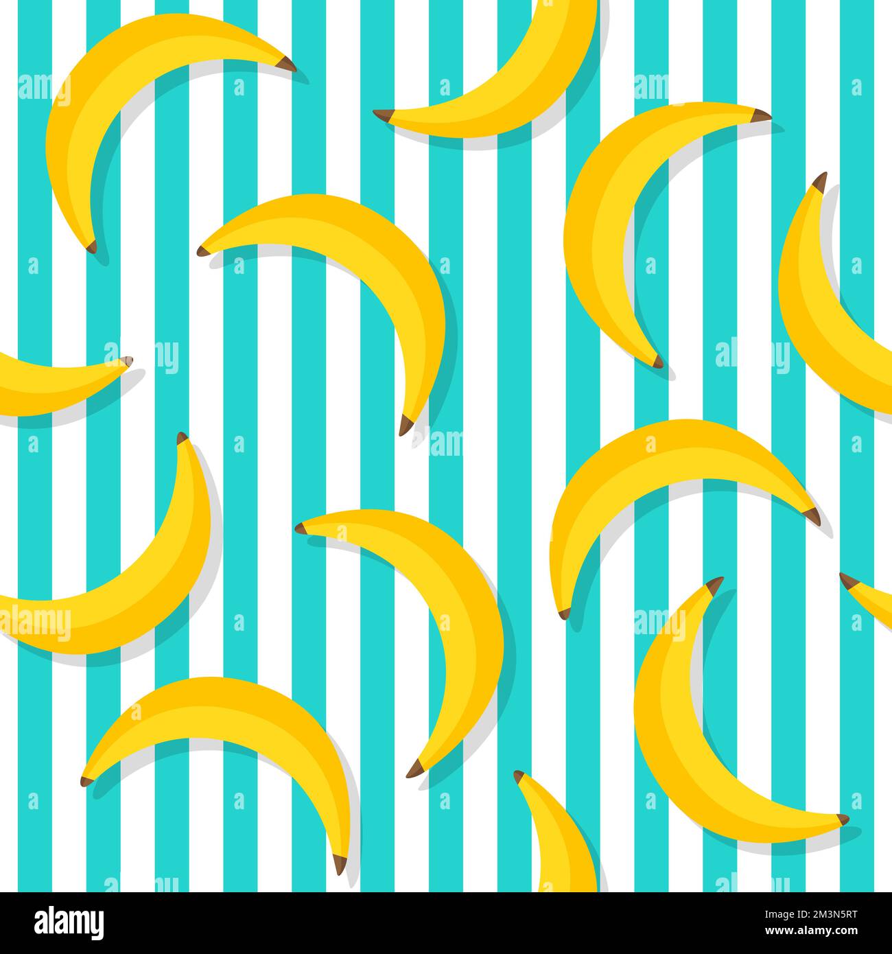 Banana pattern. Repeat banana pattern on blue stripes. Yellow bananas ...
