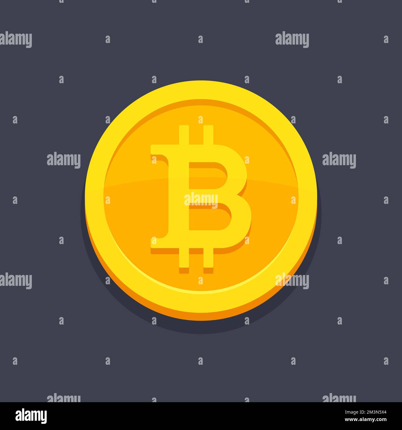 Bitcoin icon. Digital financial system coin. Virtual currency cartoon ...