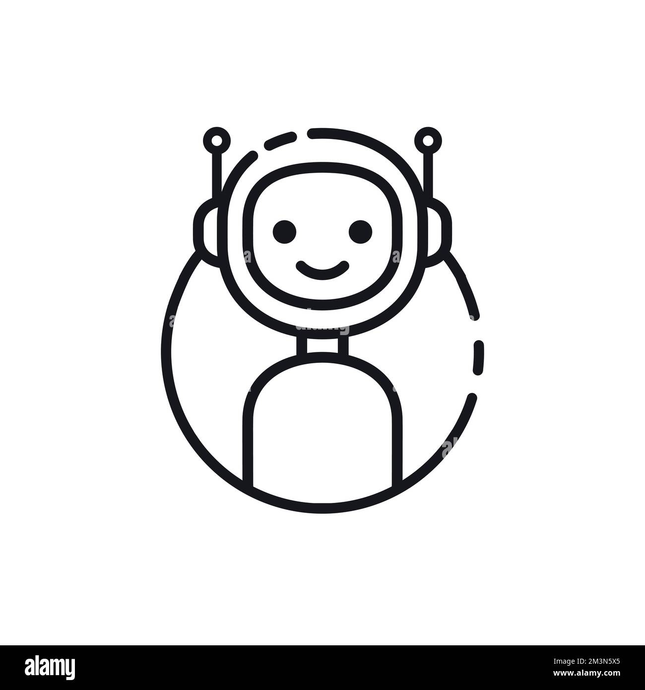 Robot icon. Chatbot outline icon. Cute smiling robot. Vector modern ... Robot icon. Chatbot outline icon. Cute smiling robot. Vector modern ...
