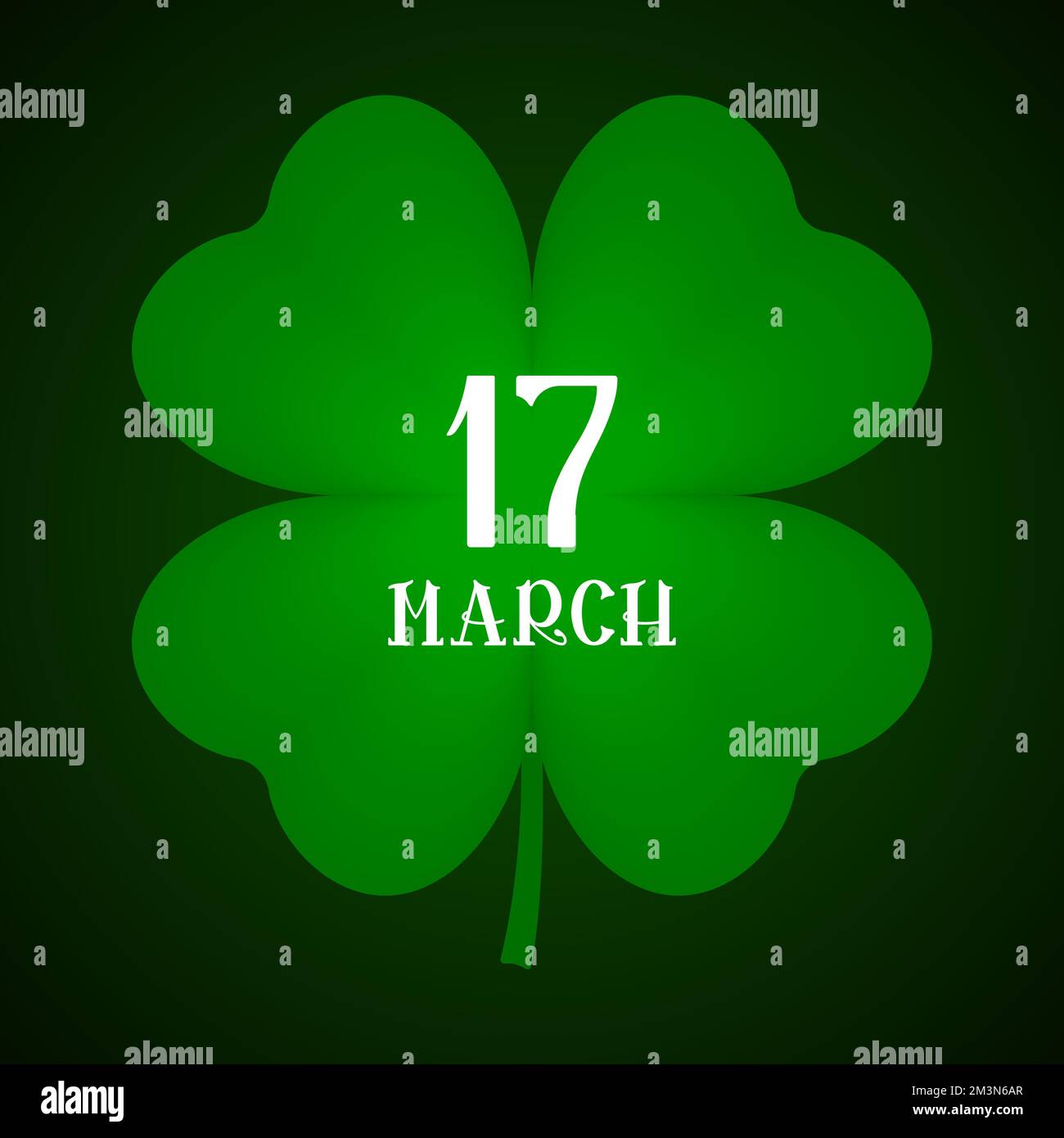 Four-leaf clover with 17 MARCH inscription. Vector Stock Vector Image ...