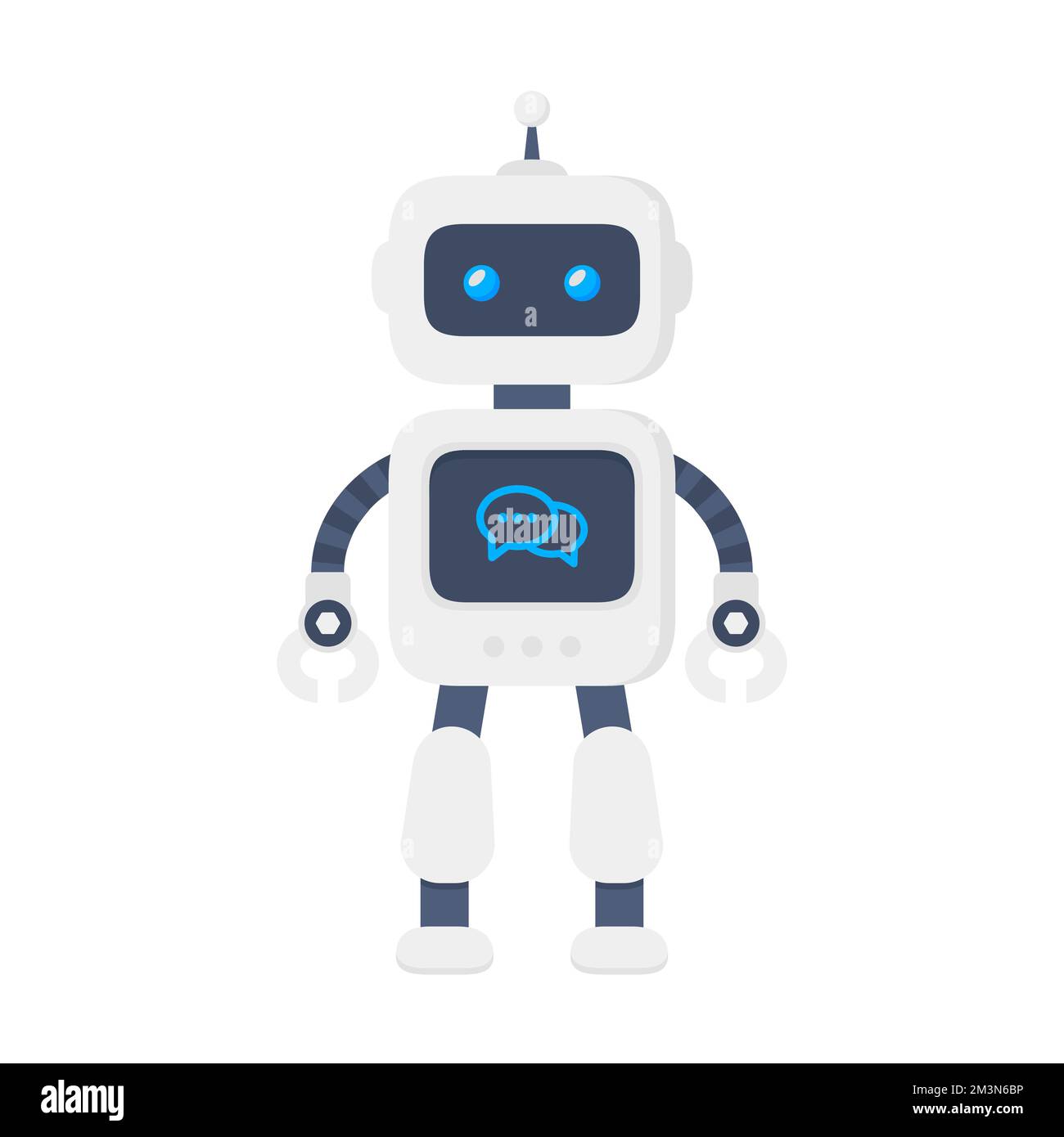 Robot vector illustration in flat design style. Cute cartoon chatbot ...