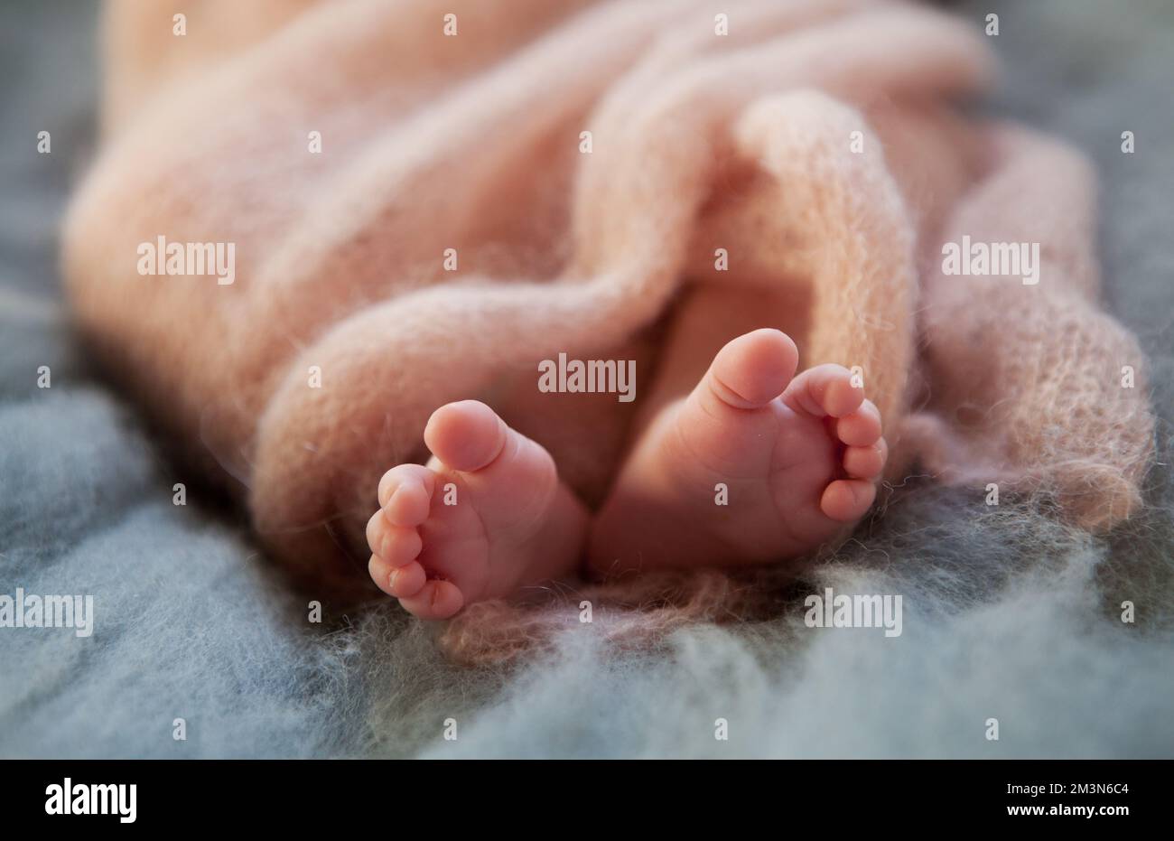 Baby boy swaddled blue blanket hi-res stock photography and images - Alamy