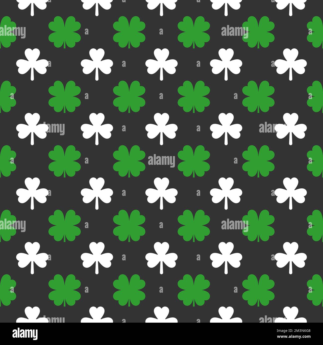 Clover Seamless Pattern Saint Patricks Day Decoration Vector