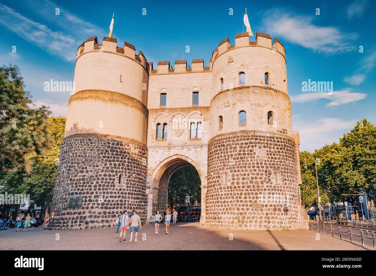 30 July 2022, Cologne, Germany: Romerturm gates as roman historical ...