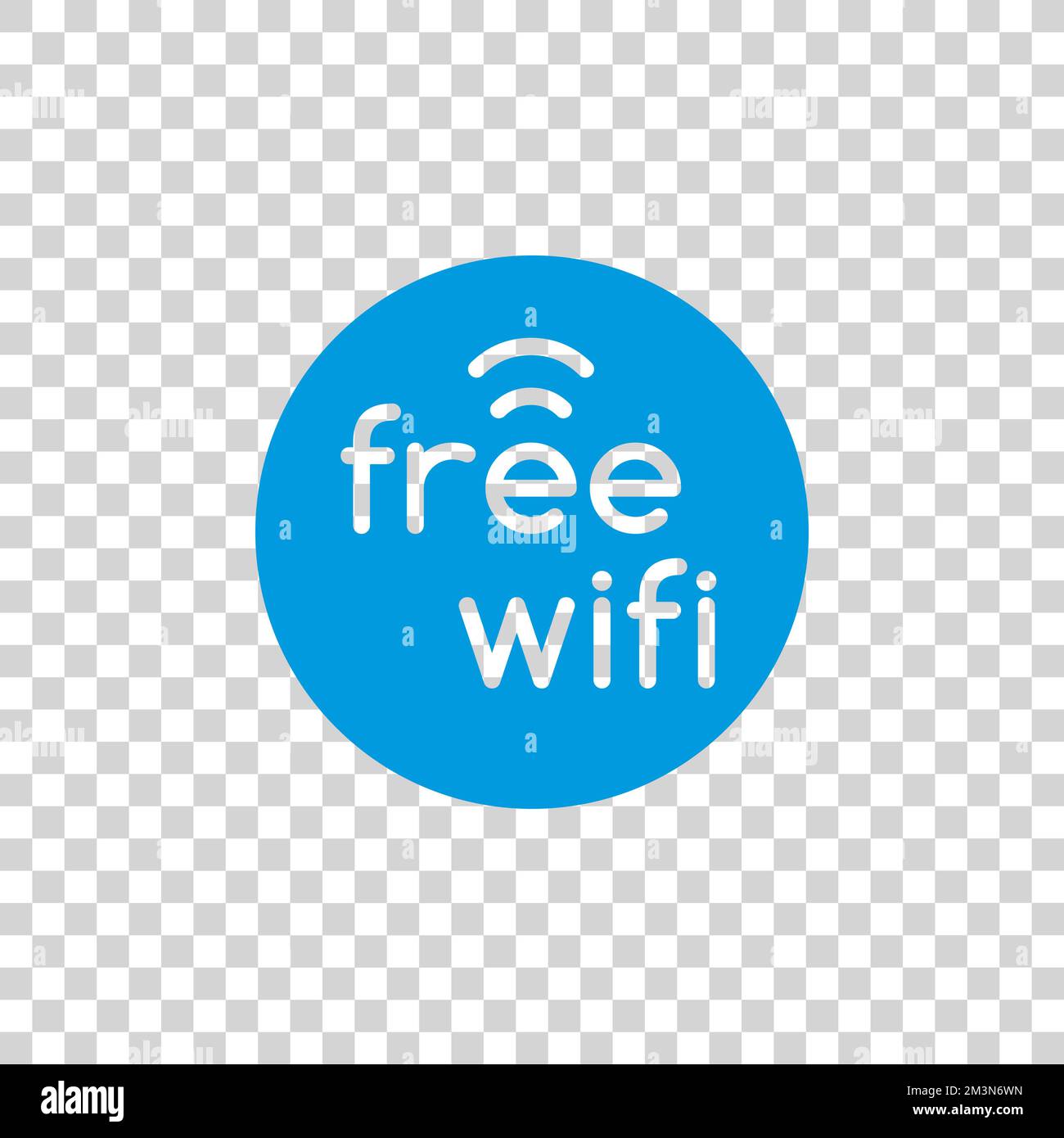 Free Wifi sign on transparent background. Blue circle icon with text ...