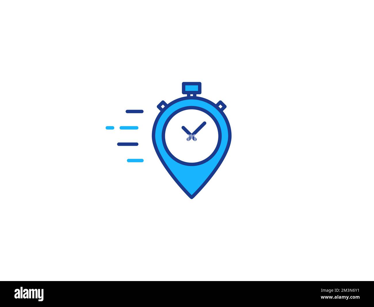 Fast time place delivery logo concept. Point marker with timer logo ...