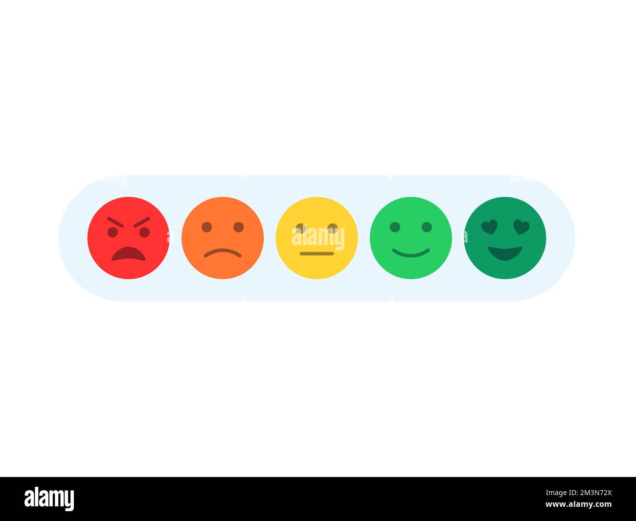 Feedback with funny flat style emoji emoticon smiley icons. Level of ...