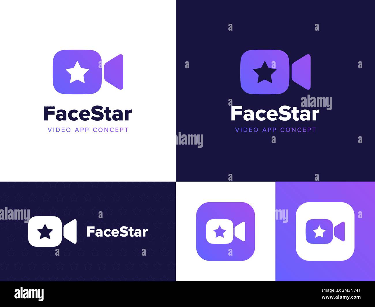 FaceStar app logo concept. Video star icon design. Cinema star symbol ...