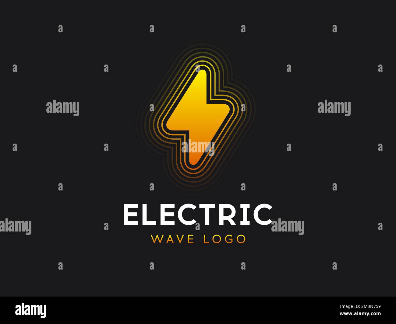 Electric wave logo concept. Lightning sign with waves. Electricity ...