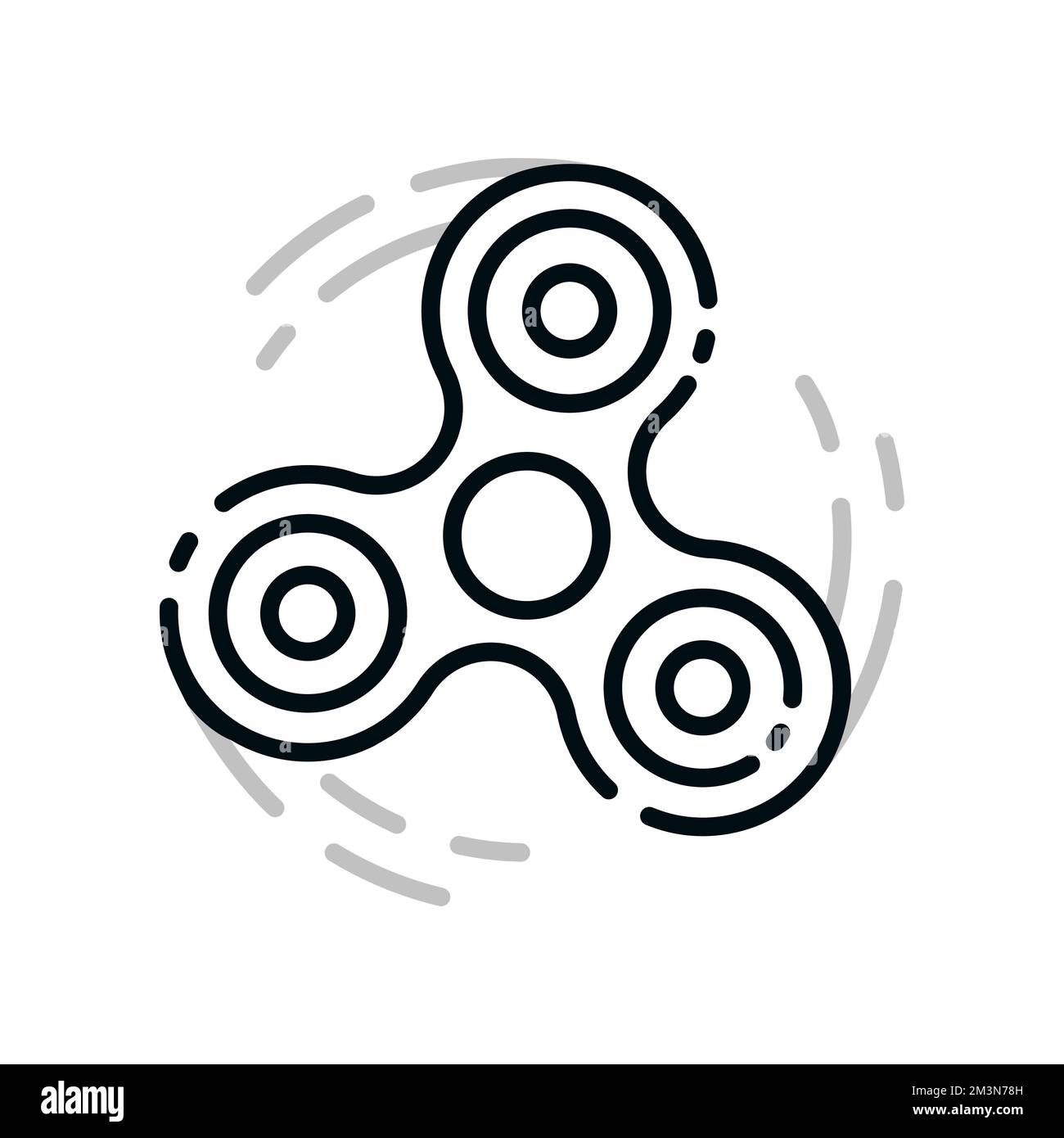 Fidget spinner icon in move. Finger spinner linear logo design ...