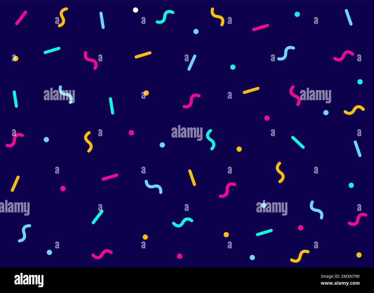 Confetti seamless pattern. Geometric background with different geometric shapes. Memphis ...