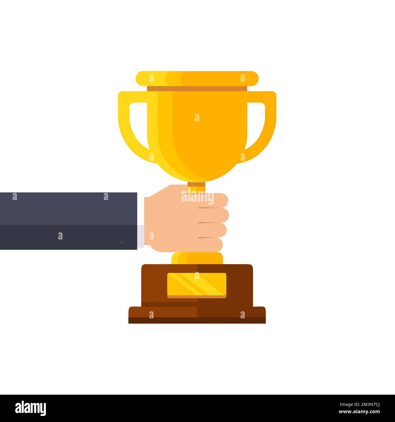 Hand Holding Winners Trophy Award Male Hand Holding Cup Business