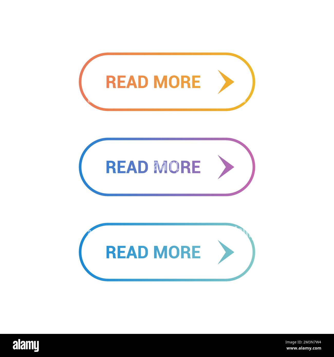 Read More colorful button set on white background. Flat line gradient ...