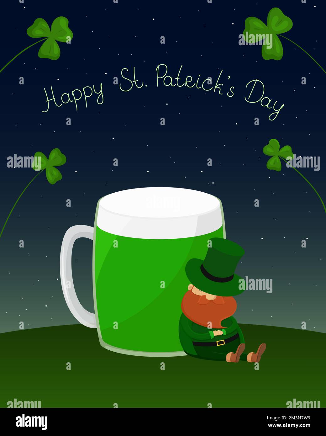 St. Patrick's Day poster. Cartoon style. Vector illustration Stock ...