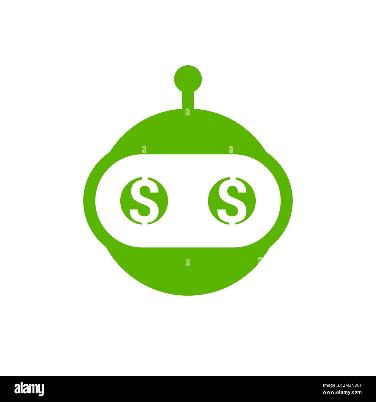 Money robot icon. Trading bot sign design. Currency exchange bot icon. Chatbot with money in ...