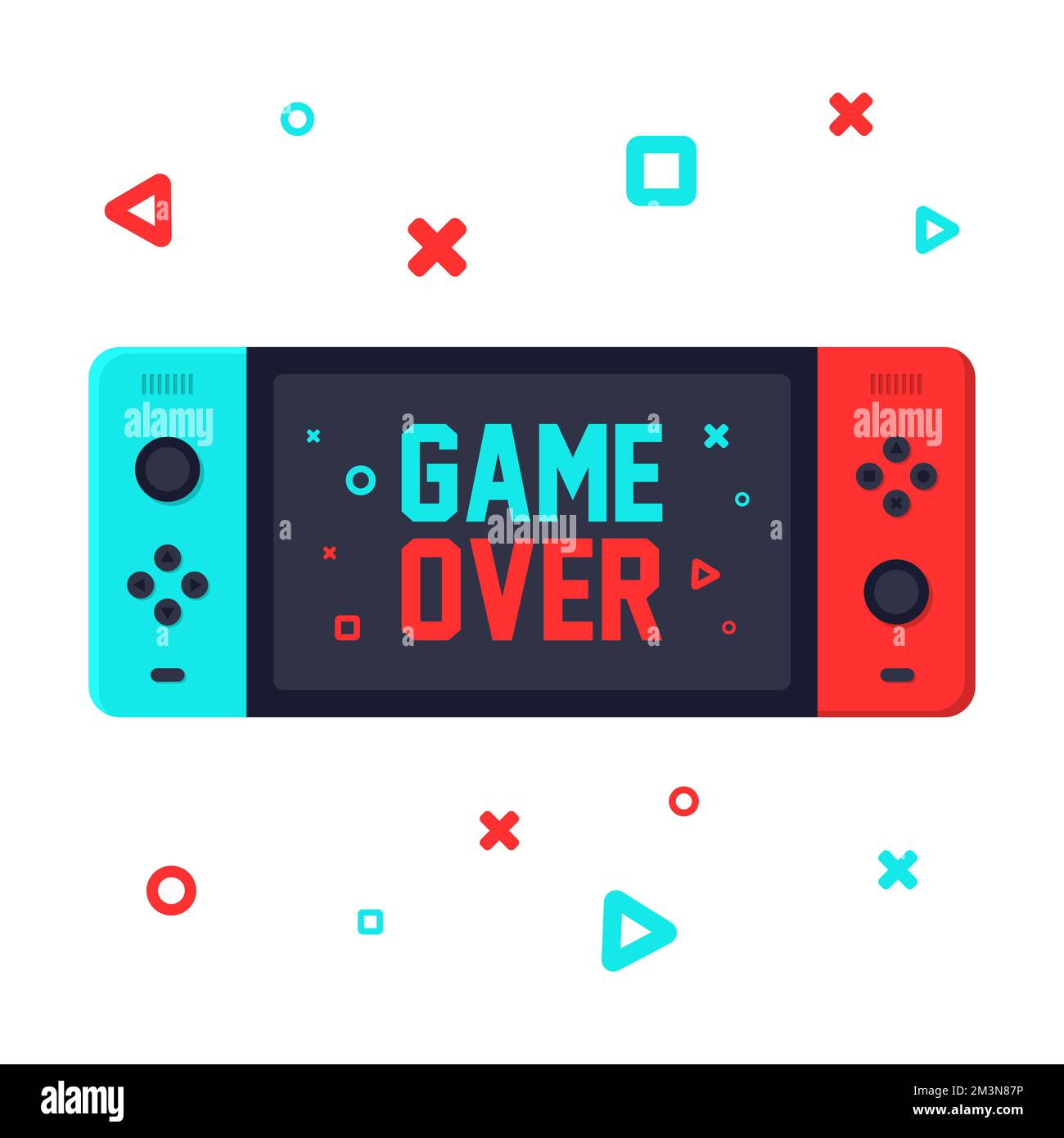 Game over on portable console. Gamer vector colorful design. Vector ...