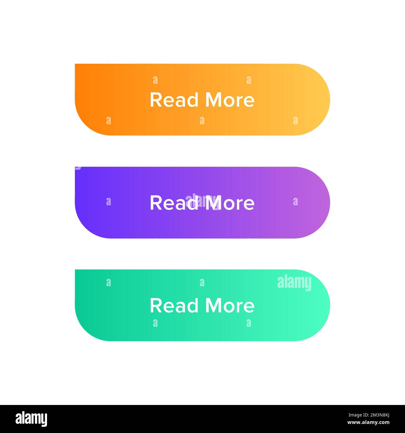 Read More colorful button set on white background. Flat gradient button collection. Vector web ...