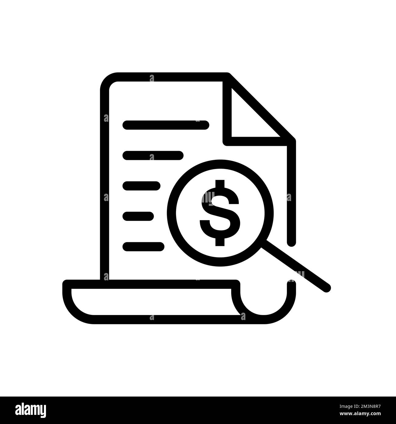 Invoice inspection icon. Tax and bill checking icon. Payment document ...