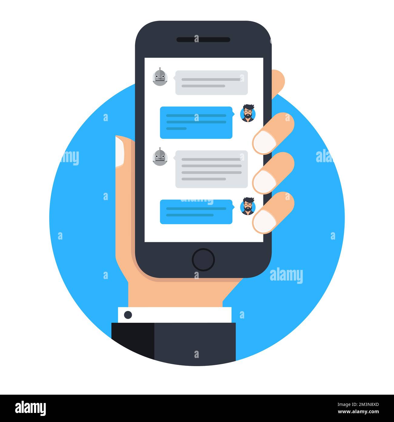 Man communicating on mobile phone Stock Vector Images - Alamy