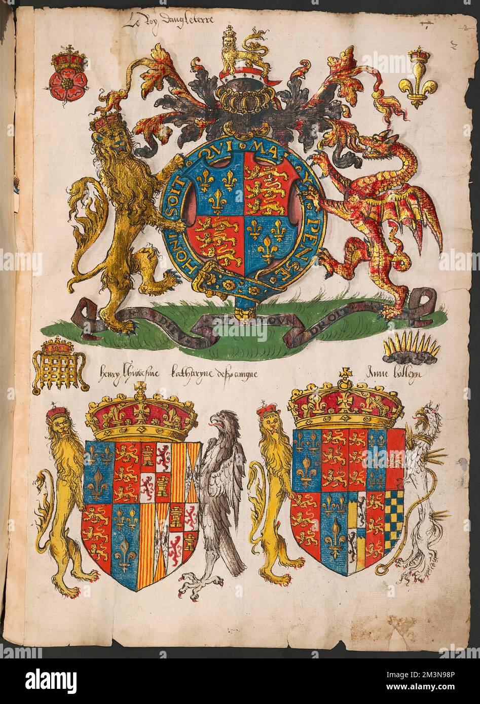 Coat of Arms King Henry VIII, mid-16th century, pubished by Johann ...
